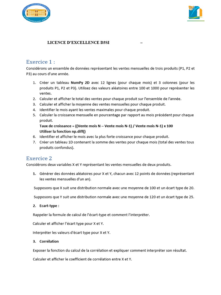 TP4_D3SI_S5_Python_for_DS_2024_2025 | PDF | Écart type