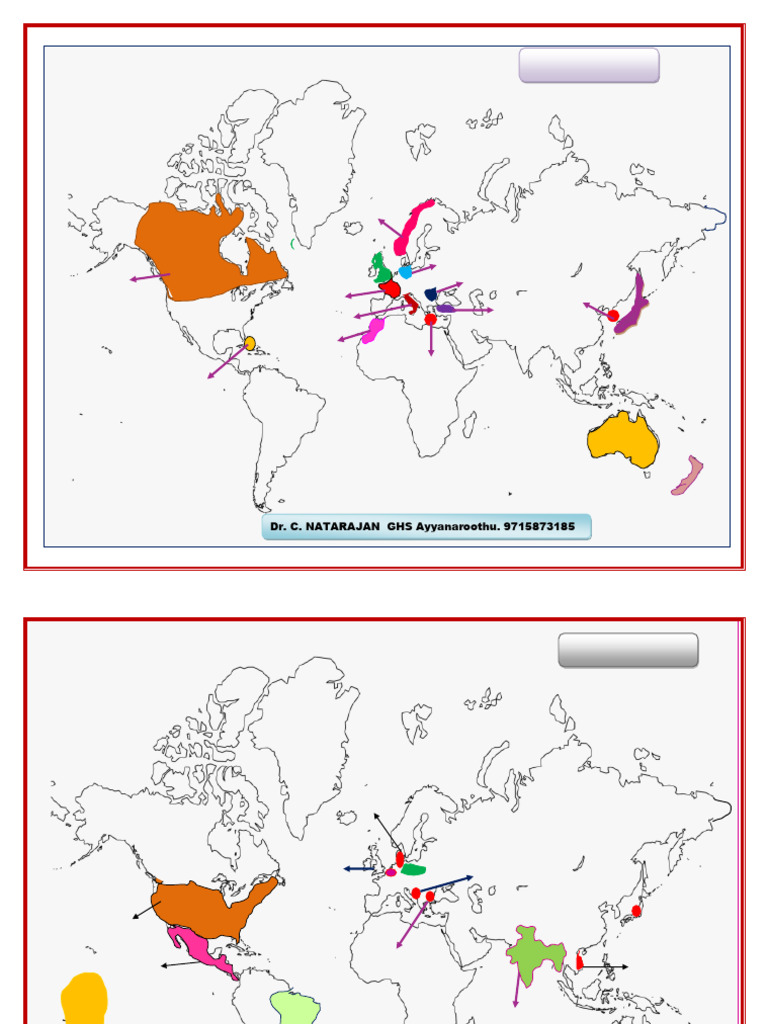 World Map for X Std Social Science | PDF