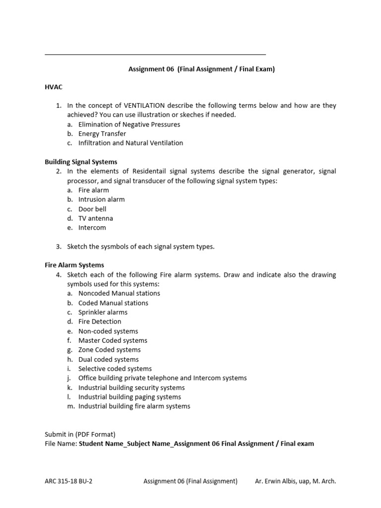 Arc 315-18 BU 2 Assignment 06 Final Assignment | PDF