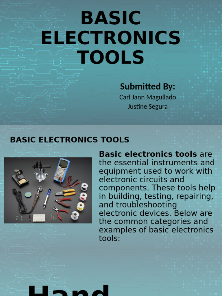 Basic Electronics Tools | PDF