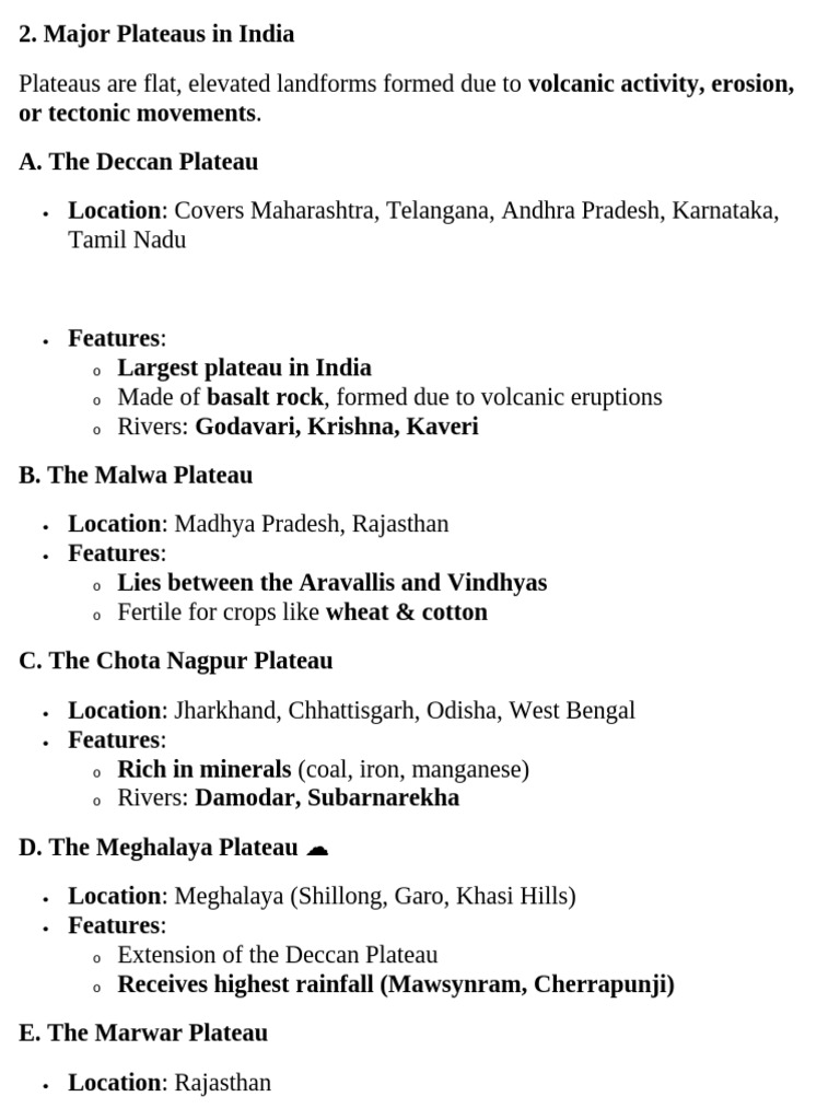 Major Platues | PDF