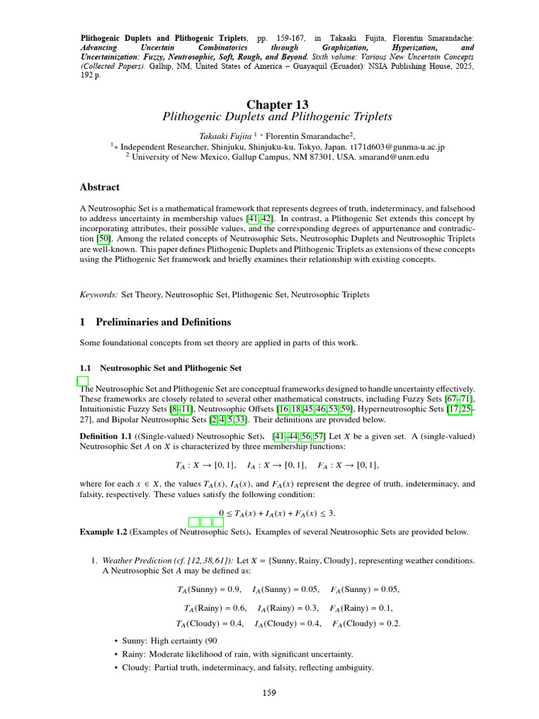 Plithogenic Duplets and Plithogenic Triplets | PDF | Fuzzy Logic | Contradiction