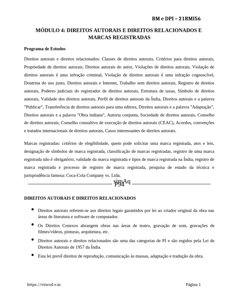 @vtucode - in Módulo 4 RM 2021 Esquema 5º Semestre | PDF | Direitos Autorais | Marca