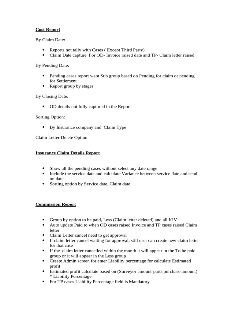 Motor Claim Project-27082008 | PDF