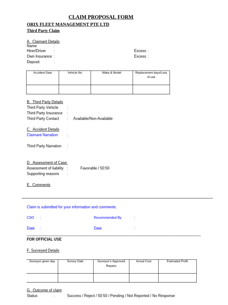 Proposal of TP Claim-Revised | PDF | Insurance | Vehicle Insurance