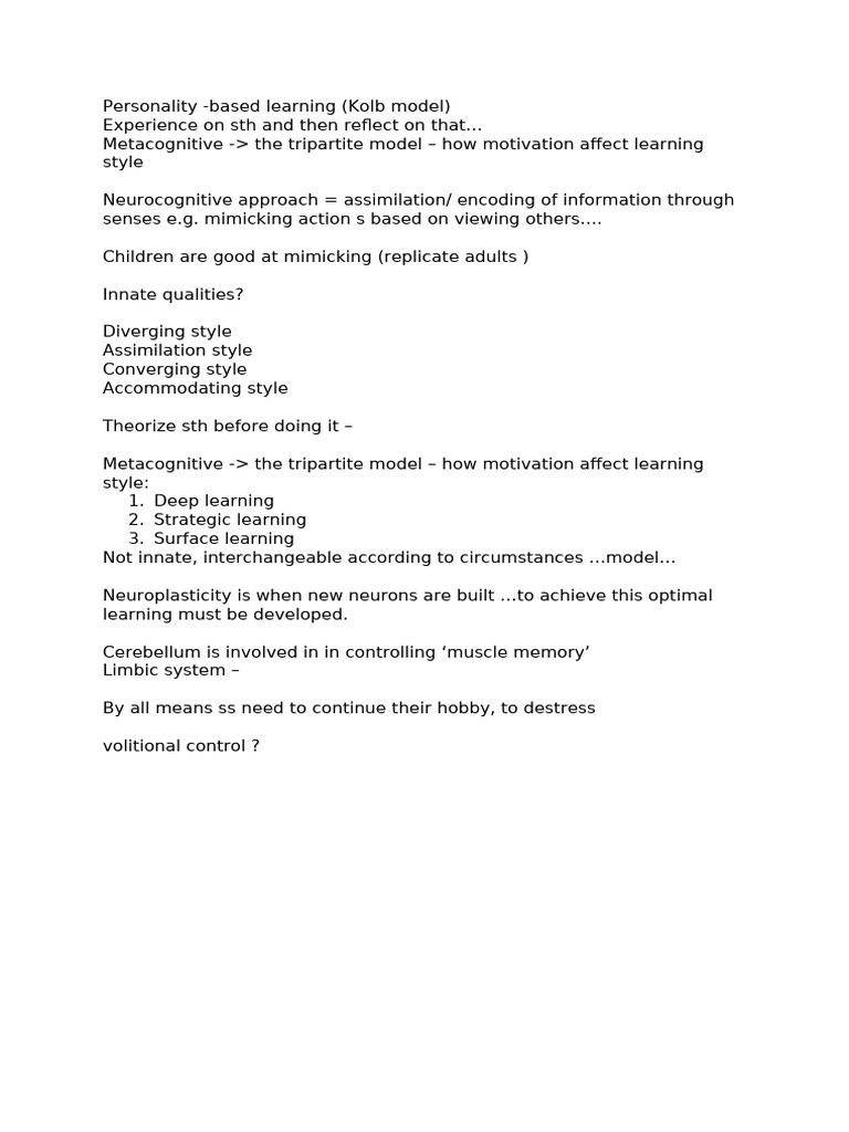 Learning Stlye Neuroscience | PDF