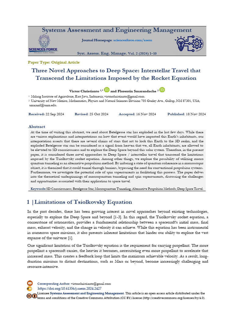 Three Novel Approaches To Deep Space: Interstellar Travel That ...