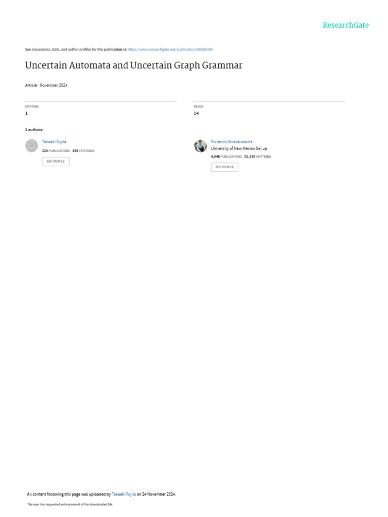 Uncertain Automata and Uncertain Graph Grammar | PDF | Automata Theory | Fuzzy Logic