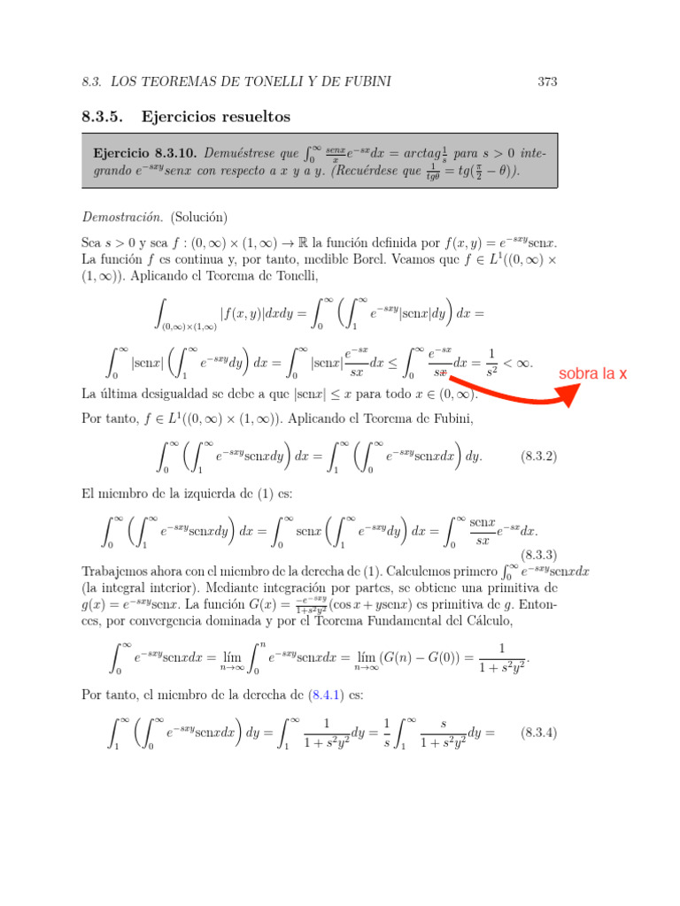 Aplicaciones Fubini | PDF | Matemáticas | Análisis matemático