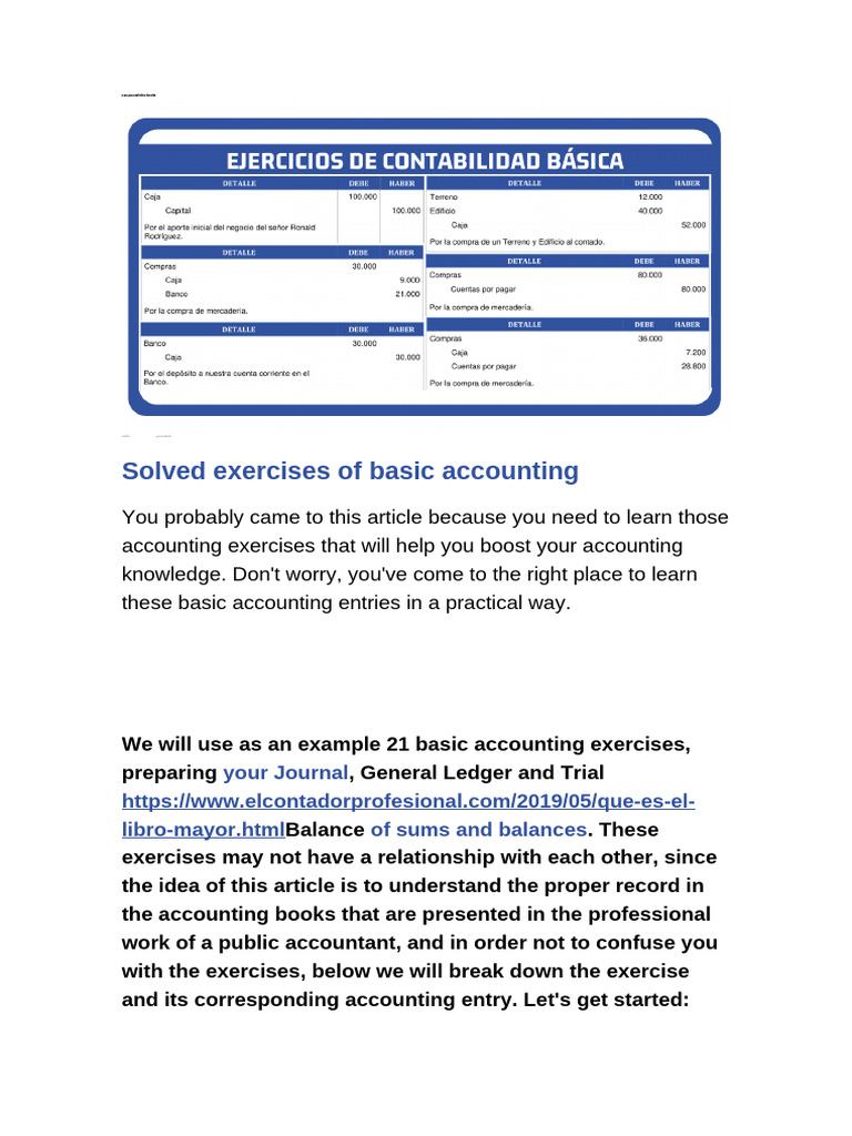 21 Free Solved Basic Accounting Exercises | PDF | Money | Economies