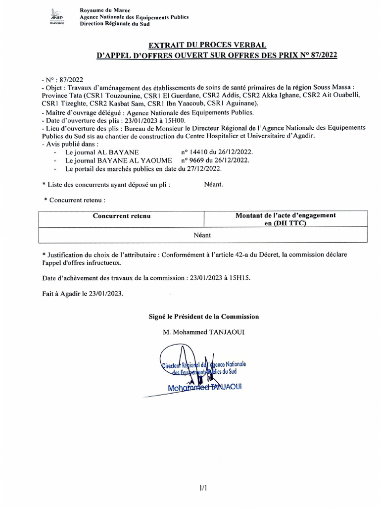 Extrait Du PV AO - 87-2022 | PDF