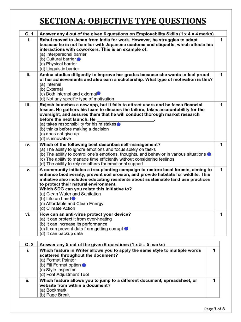 Sample Paper With Ans CL 10 IT | PDF