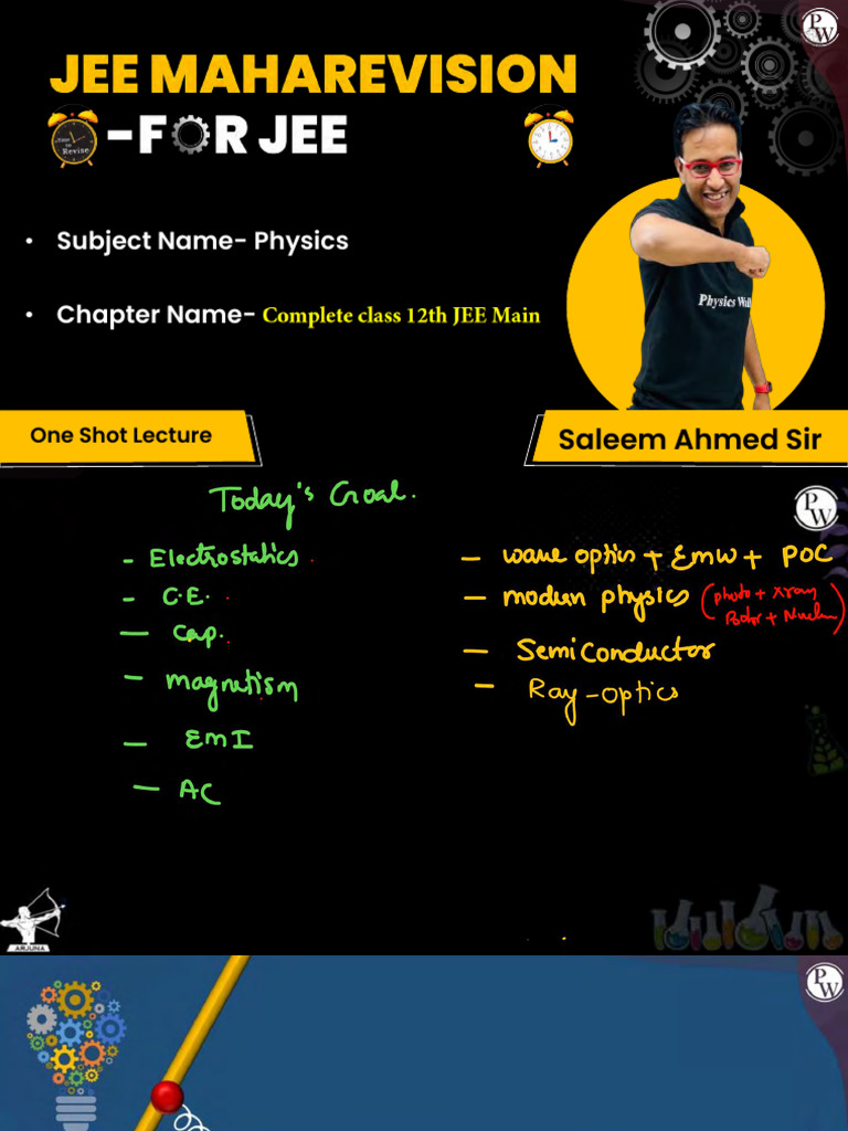 Complete Physics in 1 Shot Class 12th JEE Main Percentile Booster | PDF