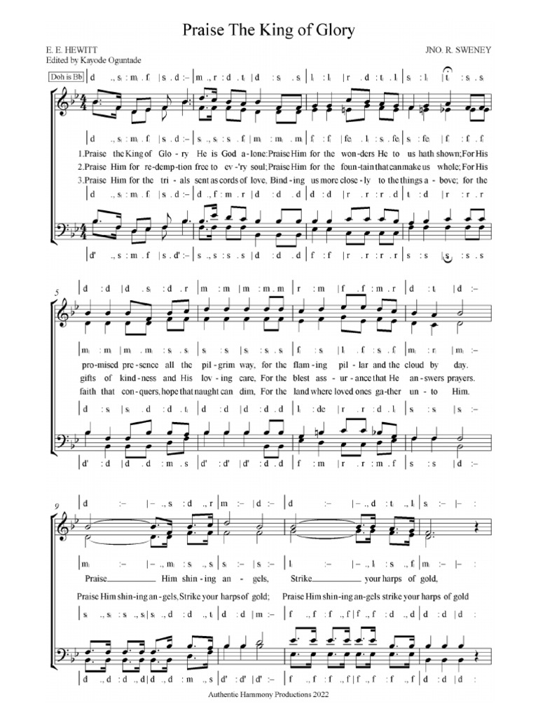 Praise The King of Glory | PDF