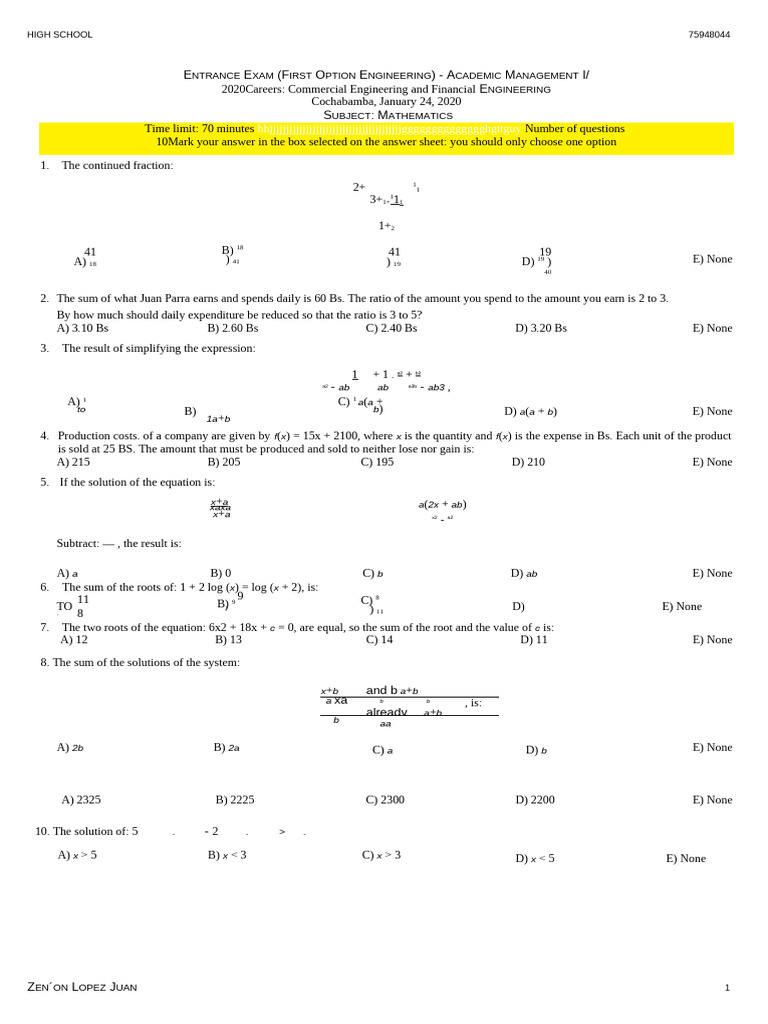 02 Solutions Manual for Mathematics, Language, and History. Entrance ...