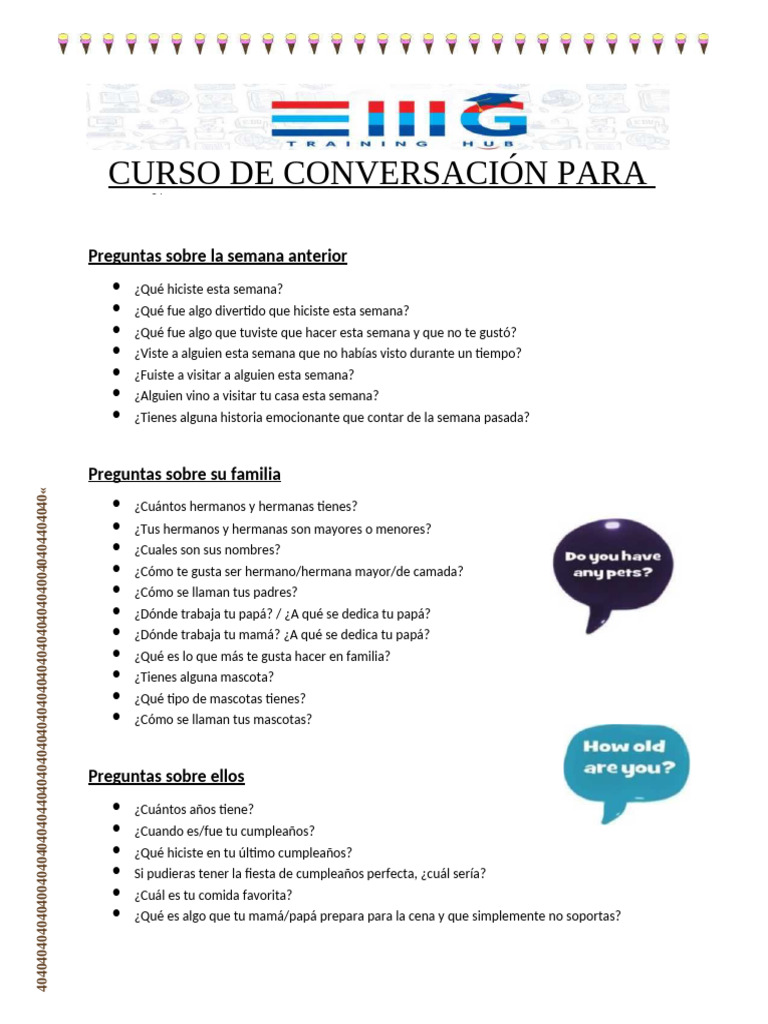 Preguntas para Conversación Infantil | PDF