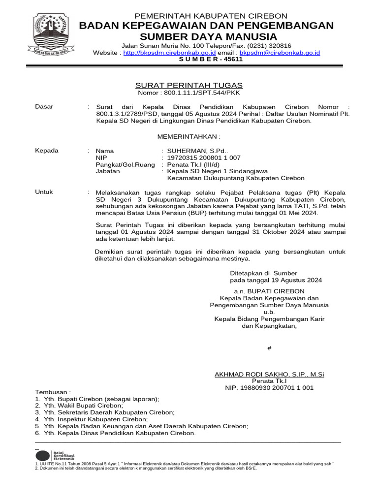 SK PLT Kepala Sekolah | PDF