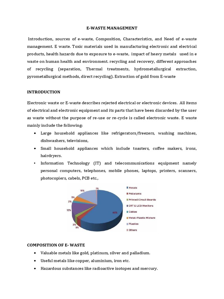 E Waste management | PDF | Electronic Waste | Acid