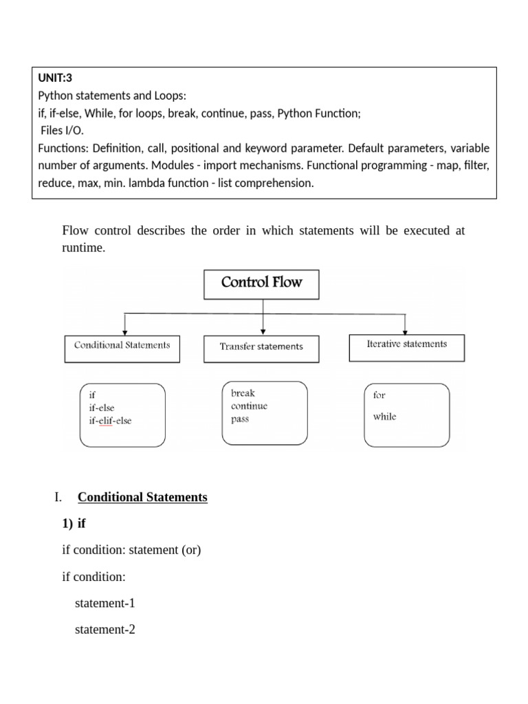 Unit - 03(1st Part) | PDF | Control Flow | Parameter (Computer Programming)