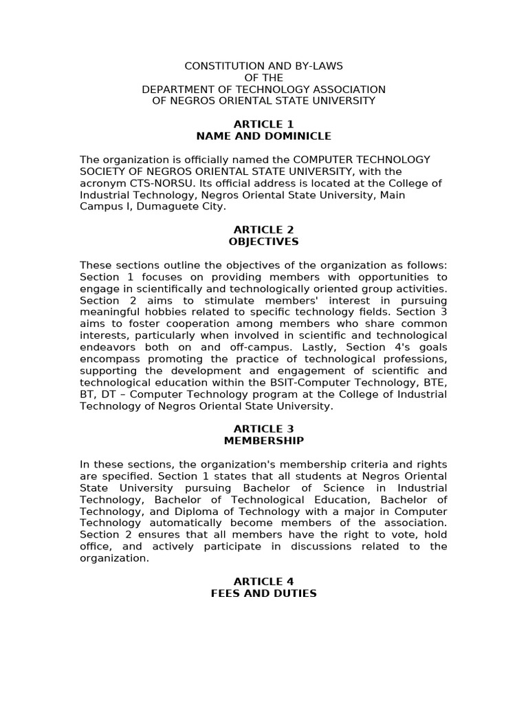 CONSTITUTION-AND-BY-LAWS | PDF | Political Charters | Justice