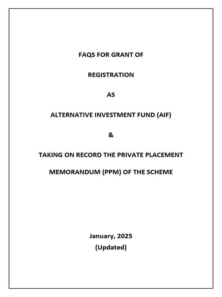 AIF Registration & PPM Guidelines FAQ | PDF | Partnership | Limited ...