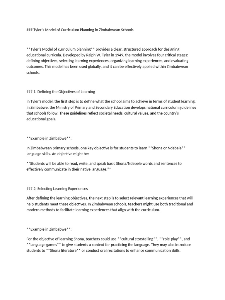 Tyler's Model o-WPS Office | PDF | Curriculum | Learning