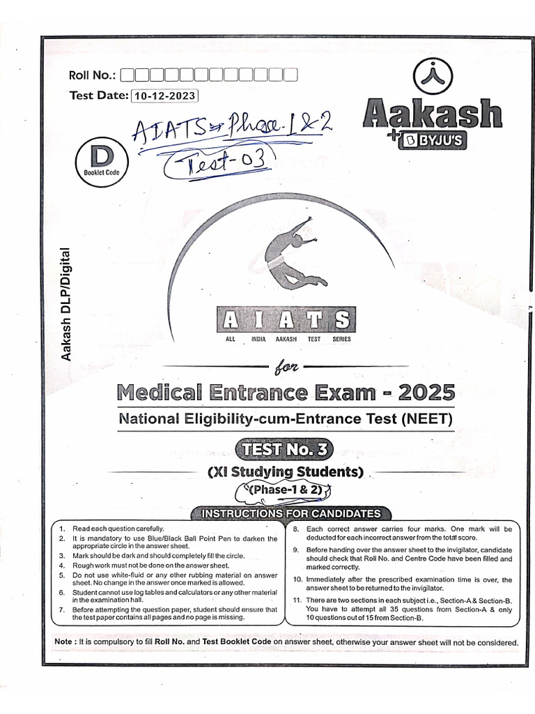 AIATS-03D TYM (Phase-1&2) (10-12-2024) | PDF