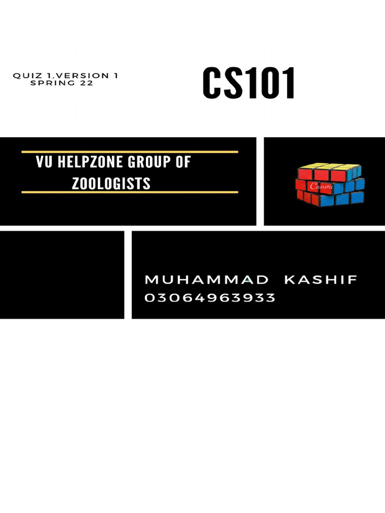 CS101-Quiz 1, Spring 2022, Version 1 (0) - 1 | PDF