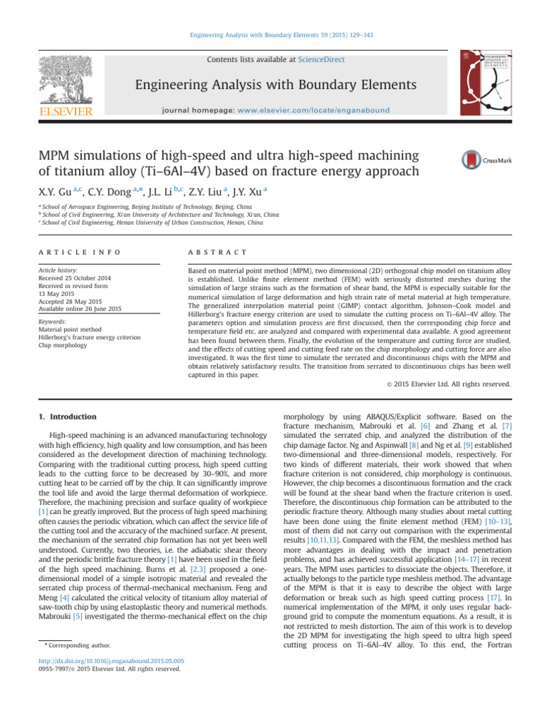 3 - MPM Simulations of High-Speed and Ultra High-Speed Machining | PDF ...