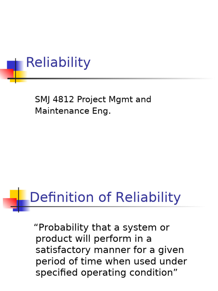 Reliability 2 | PDF | Reliability Engineering | Systems Engineering