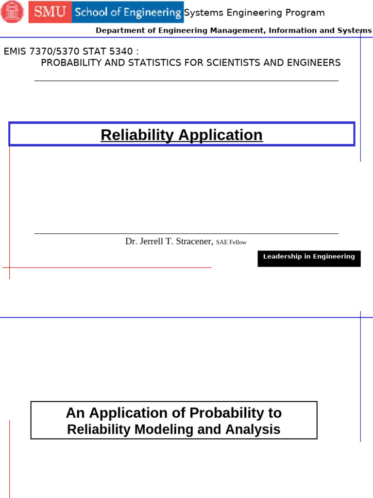 Reliability Application | PDF | Reliability Engineering | Statistical Theory