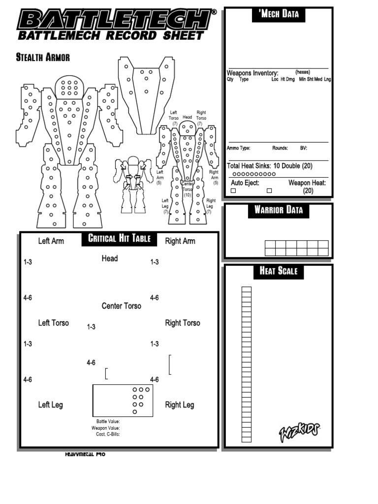 BattleTech 35009 - 3067 Record Sheets Mechs | PDF