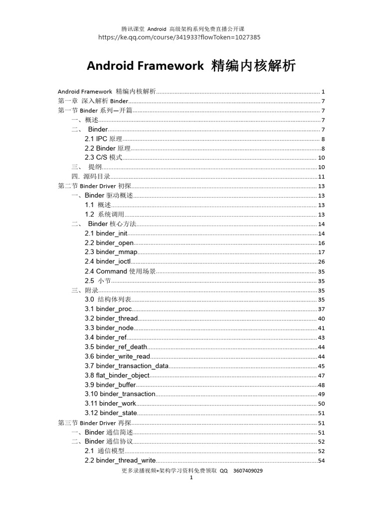 Android Framework精编内核解析 | PDF