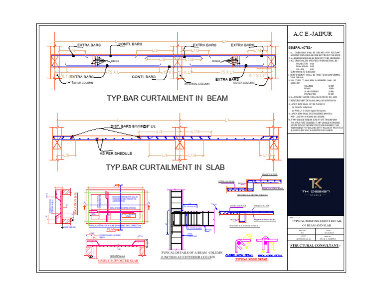 Pradyut Jii Typical Reinforcement Beam Sectinal Detail | PDF | Civil ...