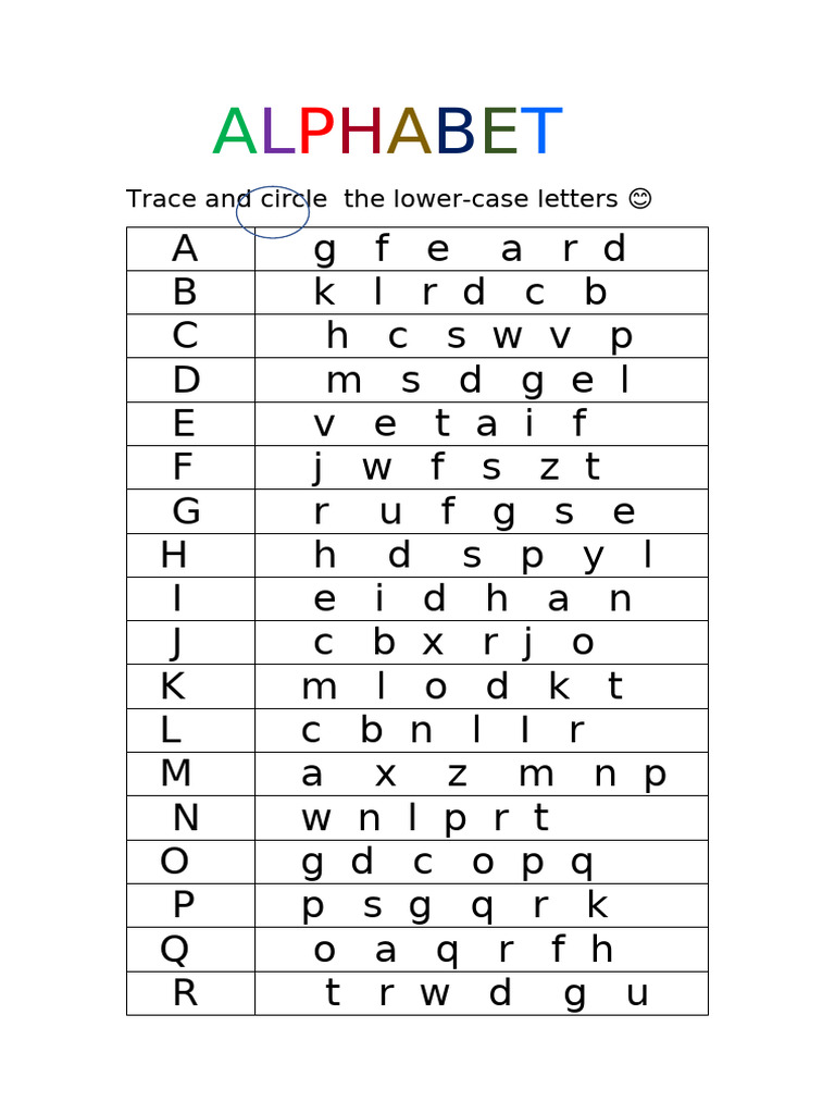 ALPHABET Trace Lowercase Letters | PDF