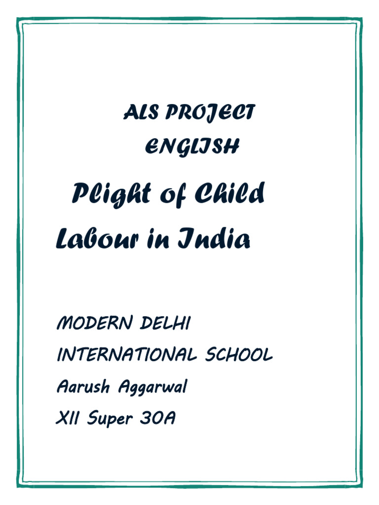 project als | PDF | Child Labour | Social Policy