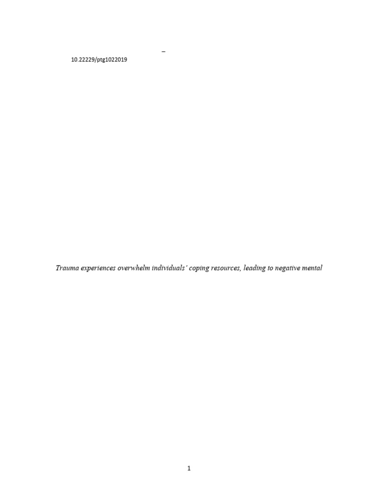 Post Traumatic Growth in Trauma Survivors Meaning Making and Locus of ...
