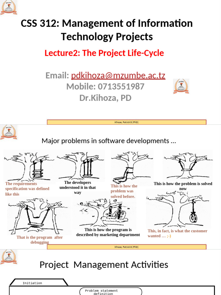 CSS 312 - LECTURE 2 - The Project Life-Cycle | PDF | Project Management | Computing