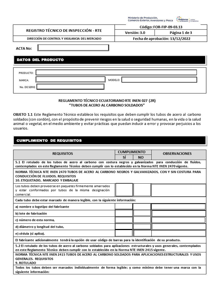 Ri - Rte - 027 (2R) - V3 | PDF | Tubería (transporte de fluidos)