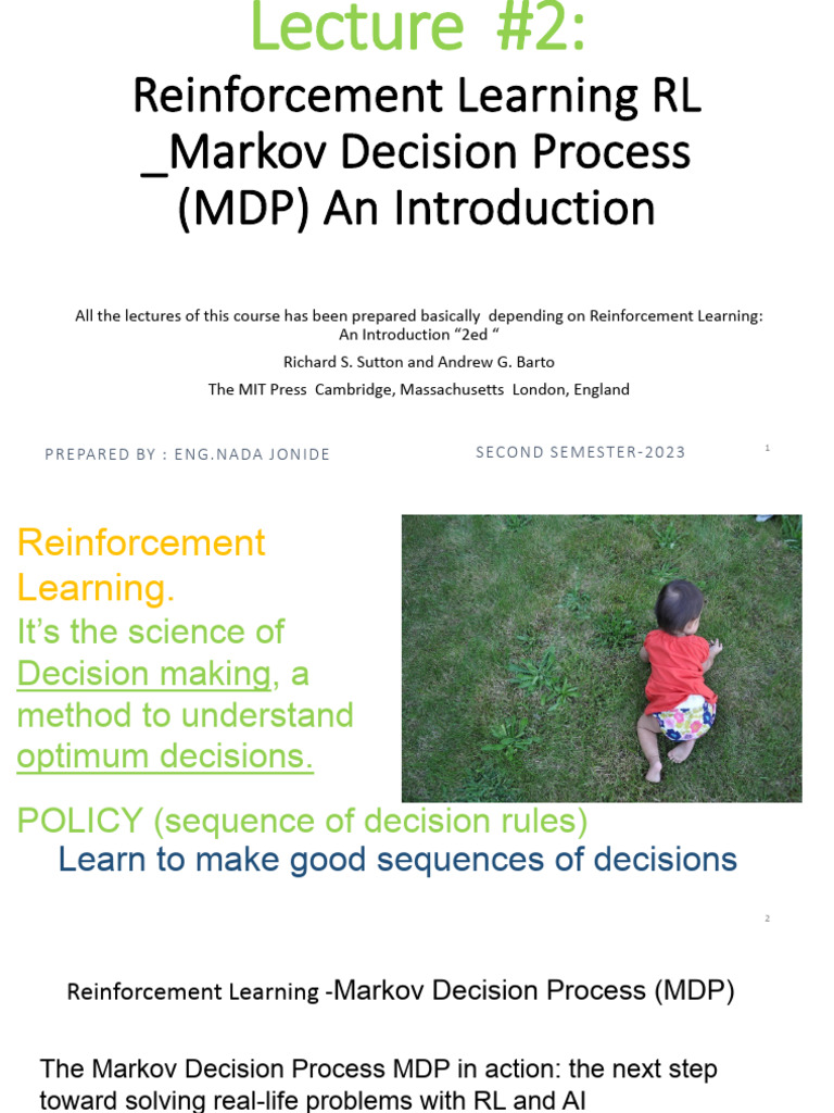 Lecture#2_Markov Decision Process MDP An Introduction 2023 | PDF | Markov Chain | Statistical Theory