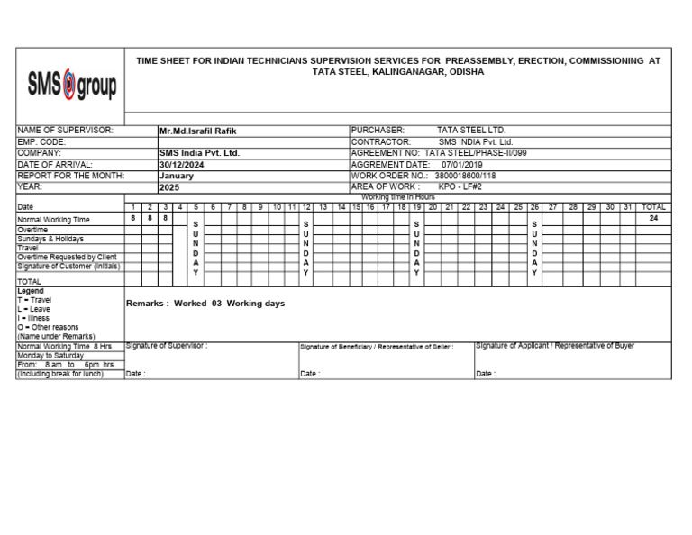 Boldrochi Time Sheet Updated January 2025 | PDF | Working Time