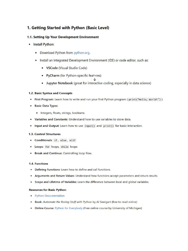 PYTHON ROADMAP ? | PDF