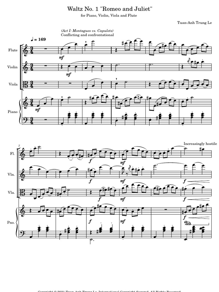 Waltz No.1 For Piano, Violin, Viola & Flute - Romeo and Juliet (Draft 4 ...