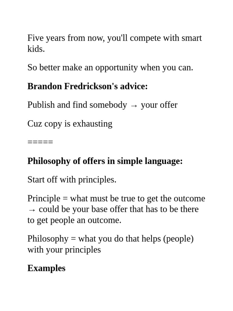 Philosophy of Offers - NHB - Call | PDF | Truth | Economics