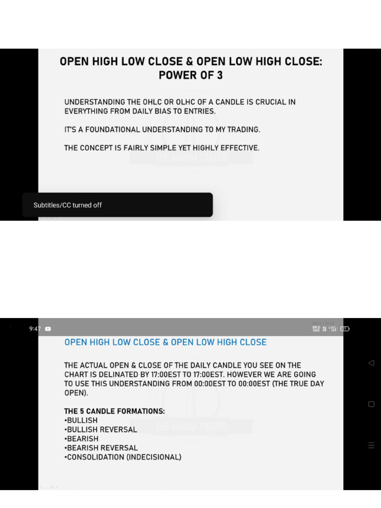 MMXM OHLC & OLHC Power of Three Lesson 1 | PDF