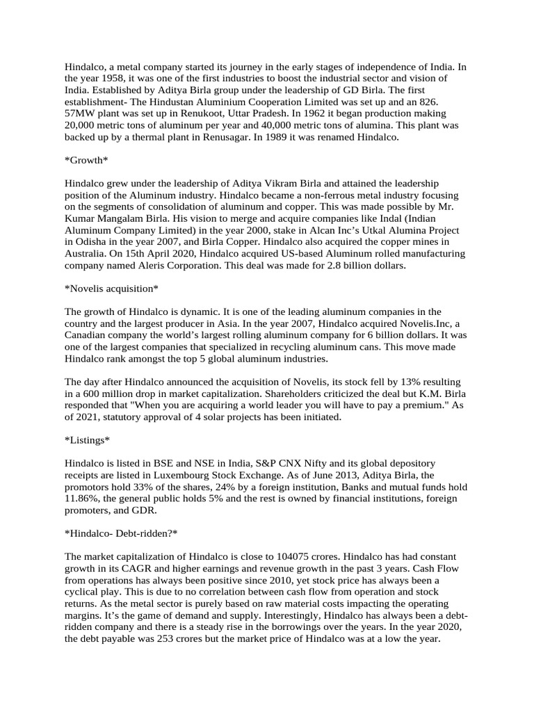 Hindal Co | PDF | Economies