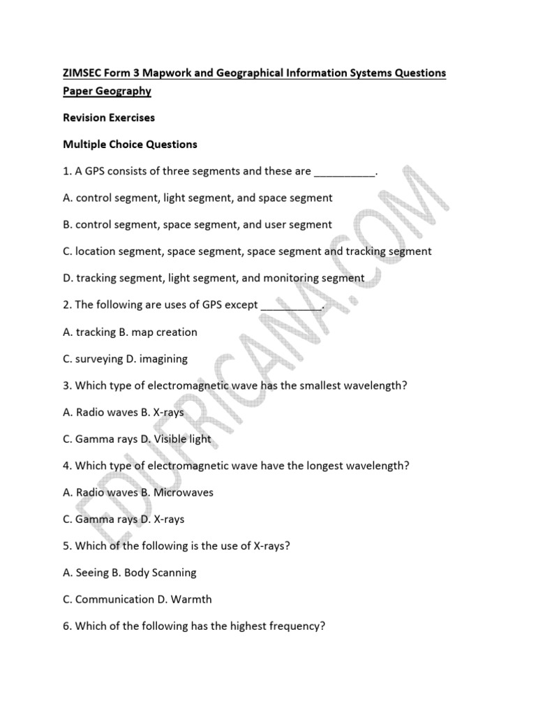 ZIMSEC Form 3 Geography Revision Notes | PDF | Light | Radio Wave