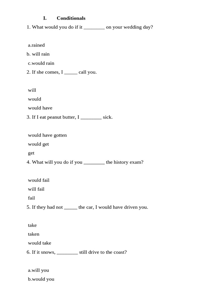 TEST Conditionals, wishes, verb tenses, verb patterns | PDF