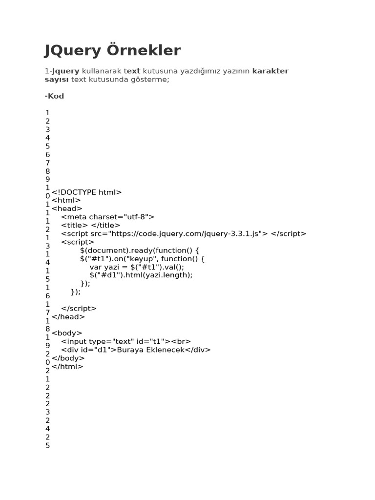 JQuery Örnekler | PDF