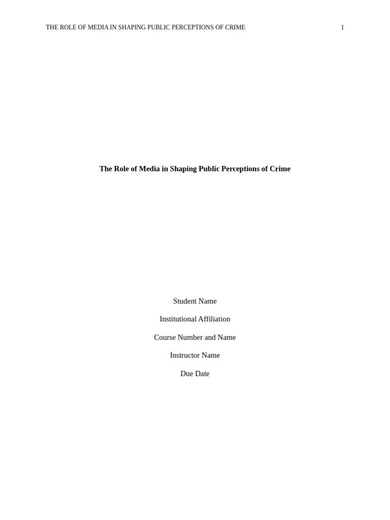 Media's Impact on Crime Perception | PDF | Crimes | Crime & Violence